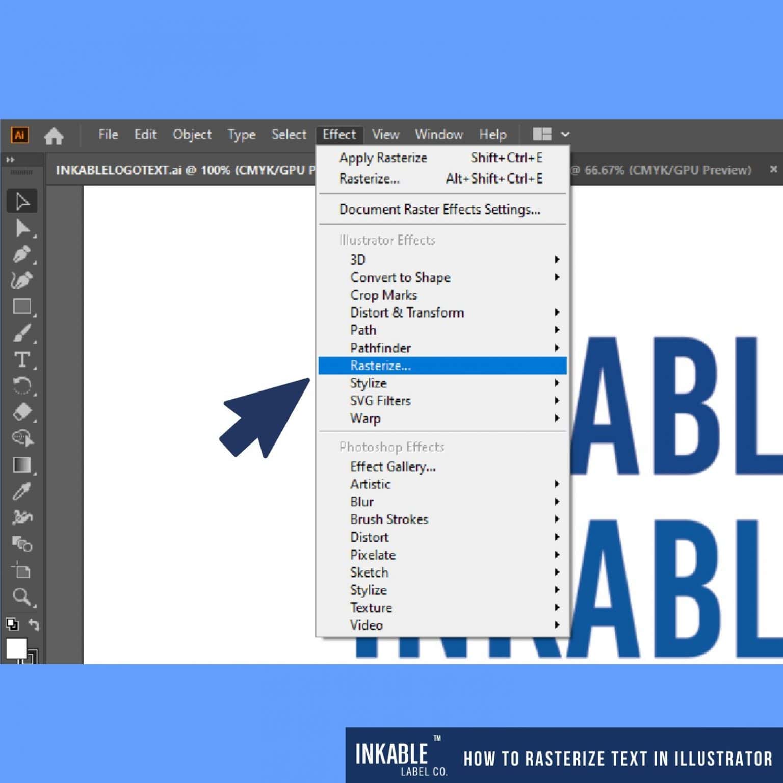 How To Rasterize Text In Illustrator Inkable Label Co