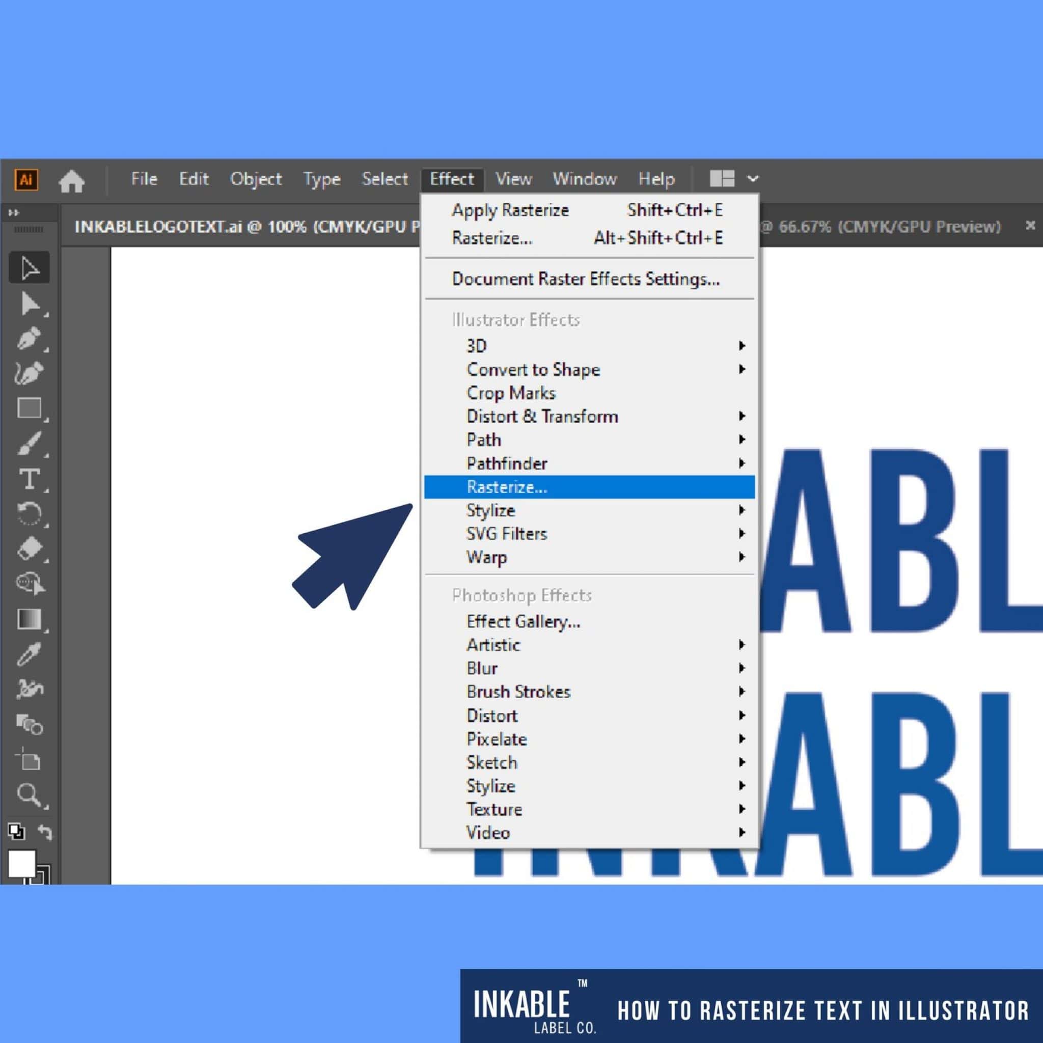 How to Rasterize Text in Illustrator - Inkable Label Co.